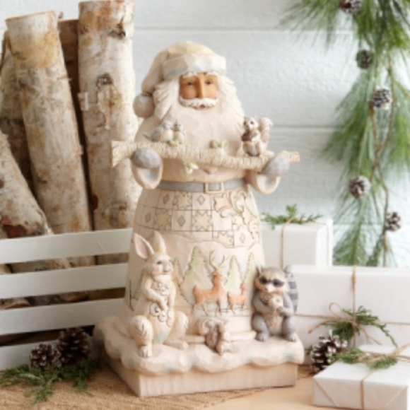 Jim Shore | Holiday | Jim Shore White Woodland Santa Animals Huge 9 ...